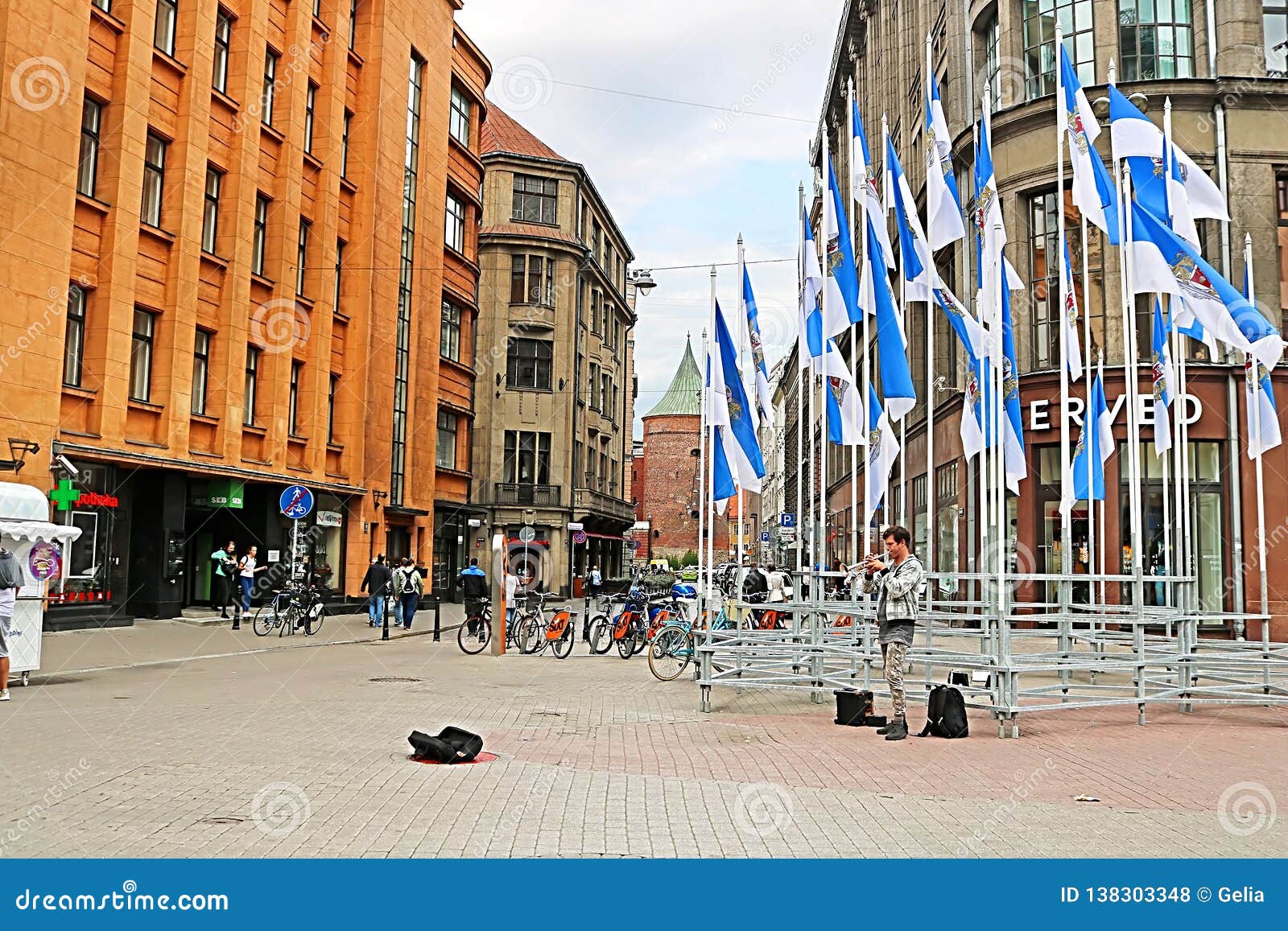 View of Valnu Street in Riga, Latvia, Baltic Countries Editorial Stock ...