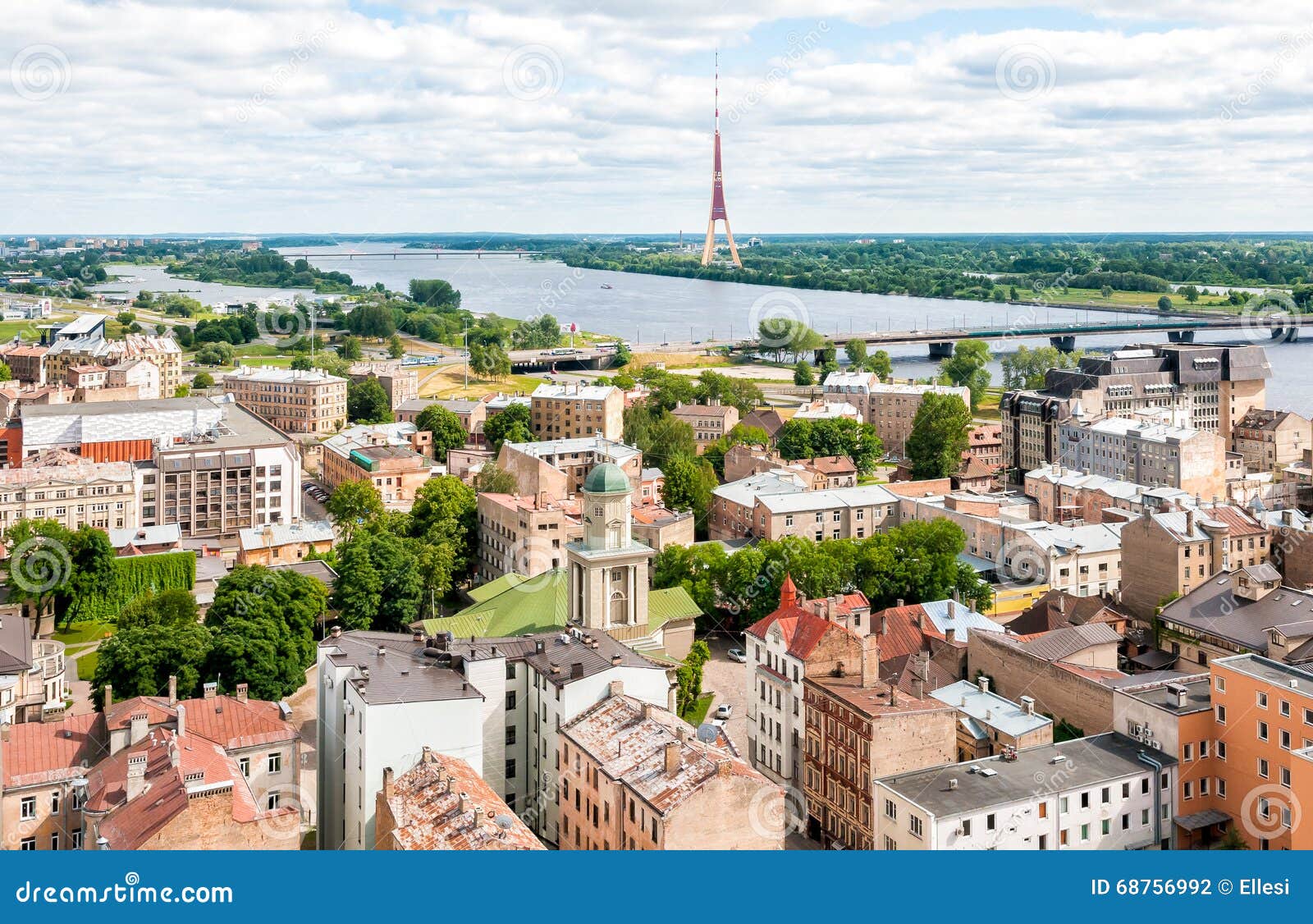 Riga, Latvia, Cityscape View Stock Photo - Image of water, latvian ...