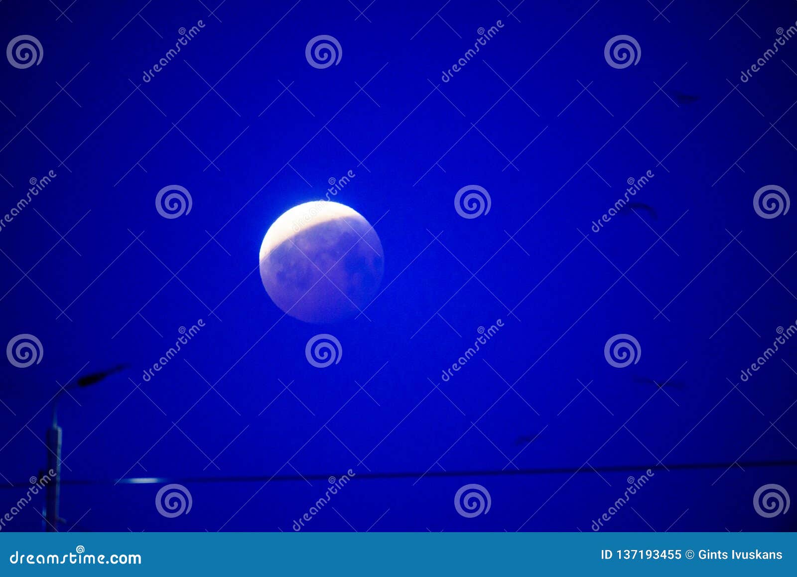 Partial Eclipse of Moon after Full Eclipse of Moon. Editorial Image ...