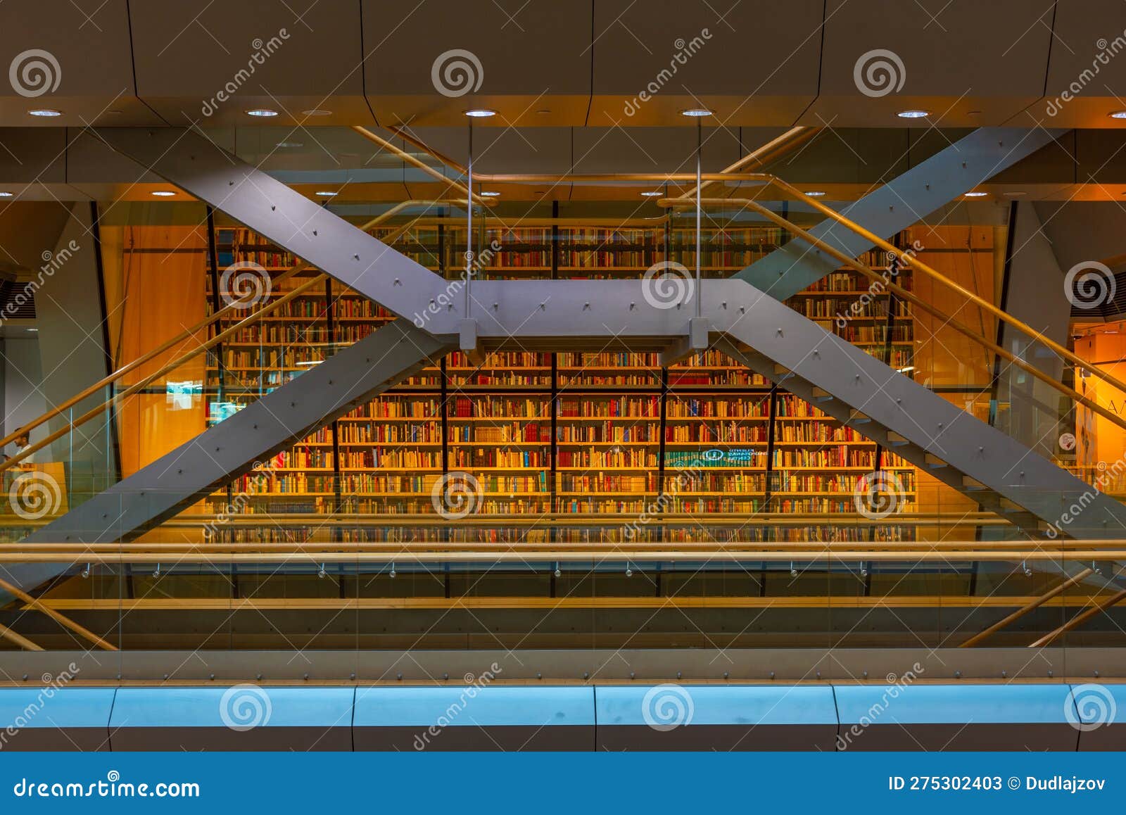 Riga, Latvia, July 9, 2022: Interior of the Latvian National Lib ...