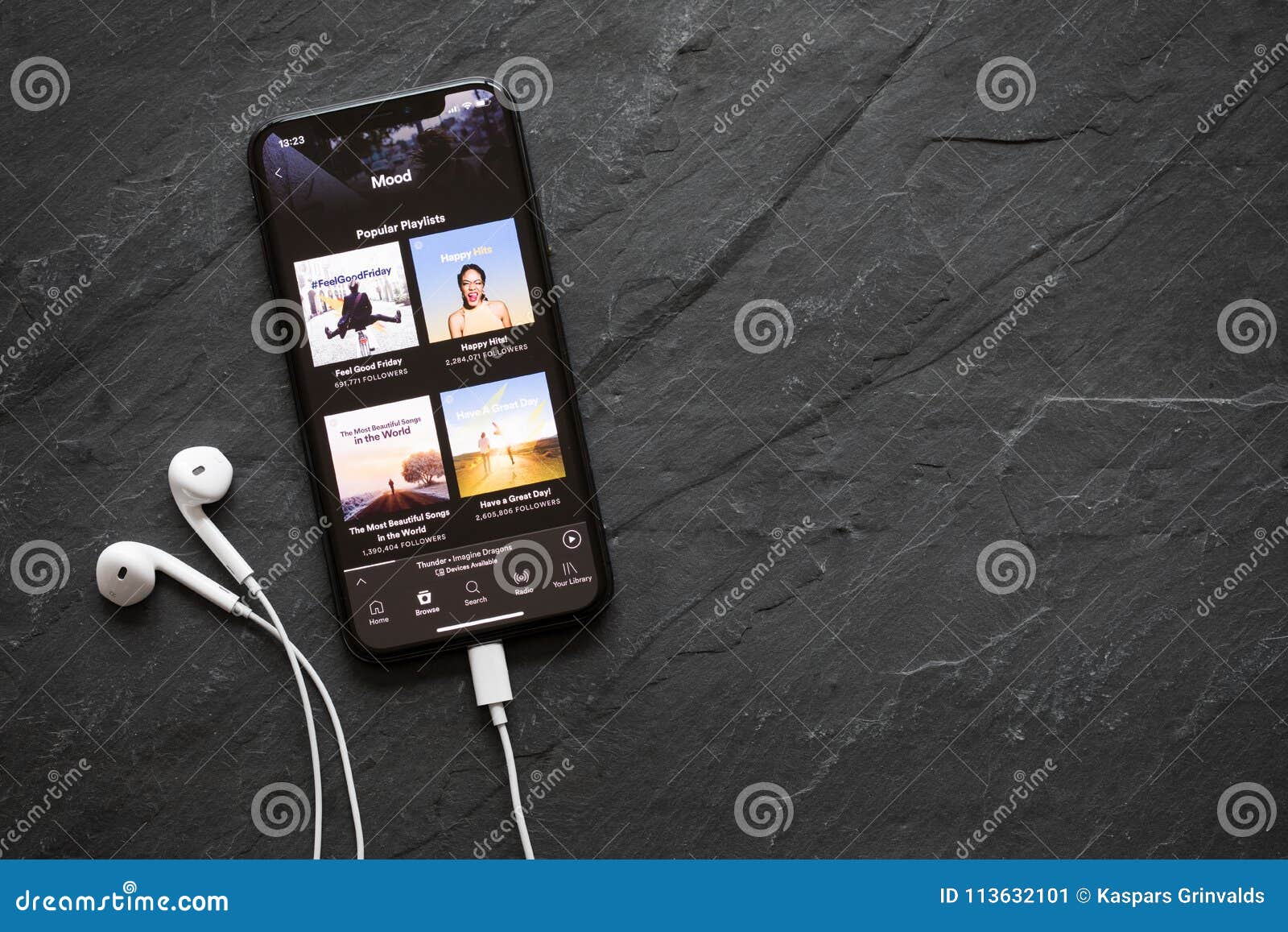 Spotify Music App with Different Playlists Shown on IPhone X. Editorial ...