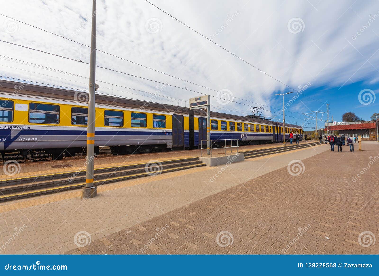 Riga, Latvia - May 7, 2017: Passengers and Train are on the Platform at ...