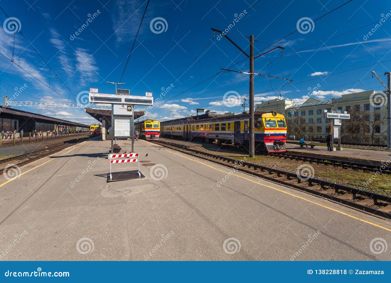 Riga, Latvia - May 7, 2017: Passengers and Train are on the Platform at ...