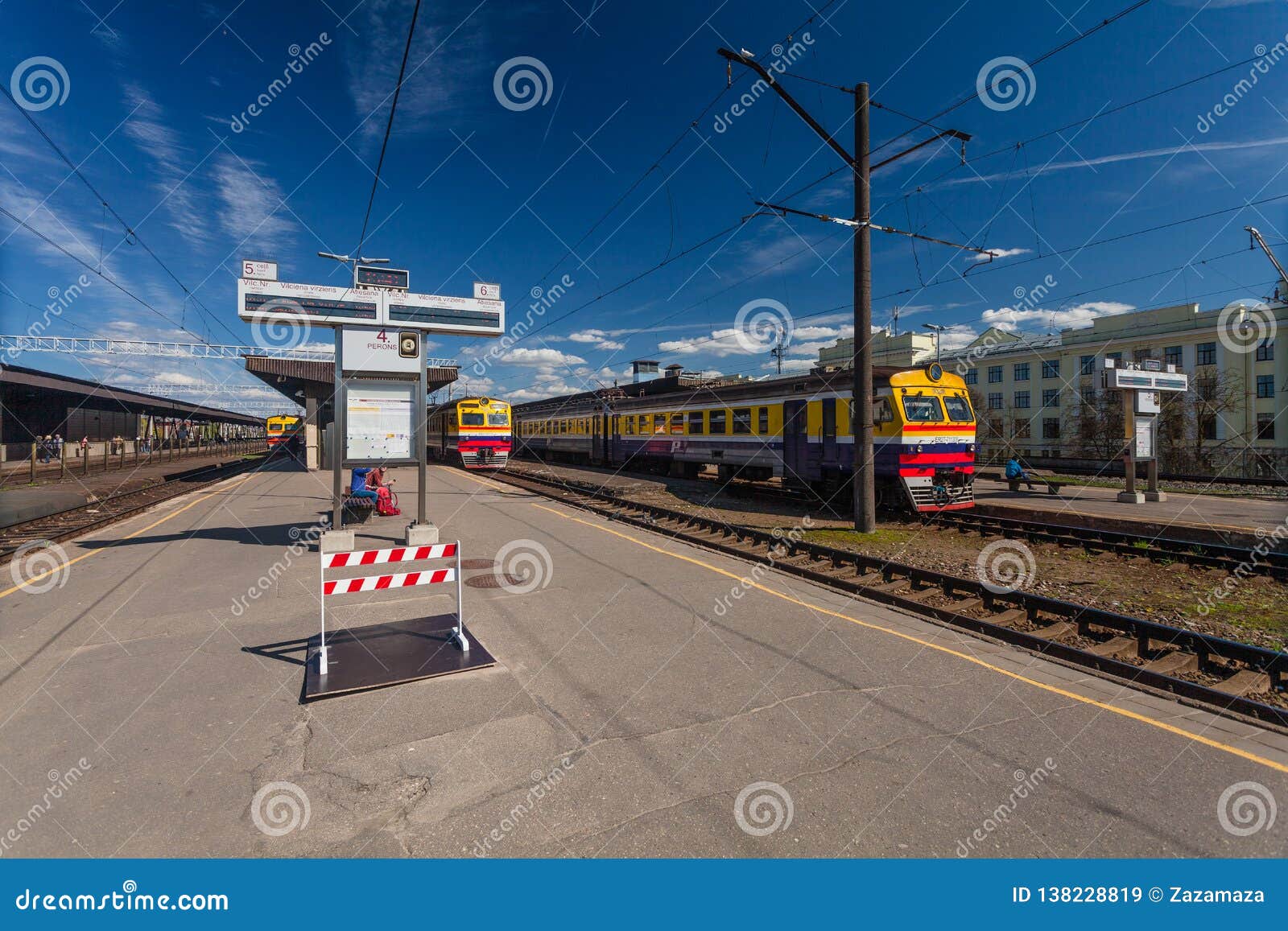 Riga, Latvia - May 7, 2017: Passengers and Train are on the Platform at ...