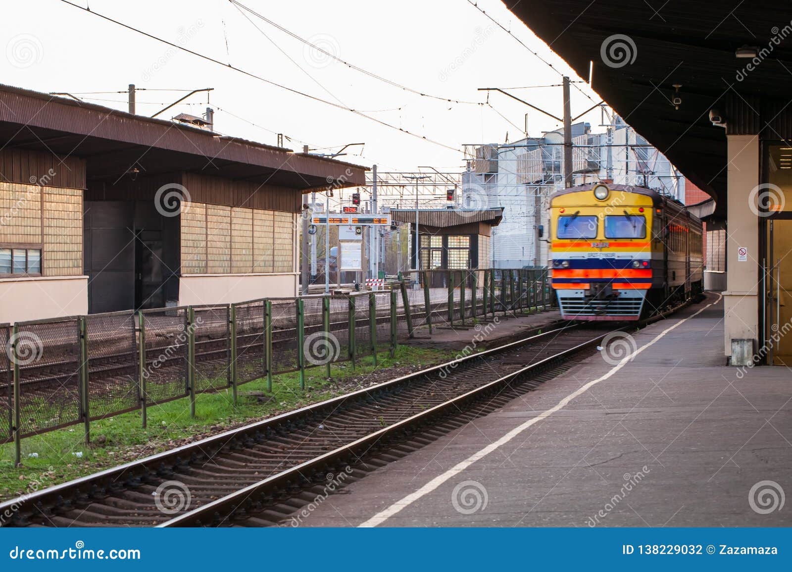 Riga, Latvia - May 7, 2017: Passengers and Train are on the Platform at ...