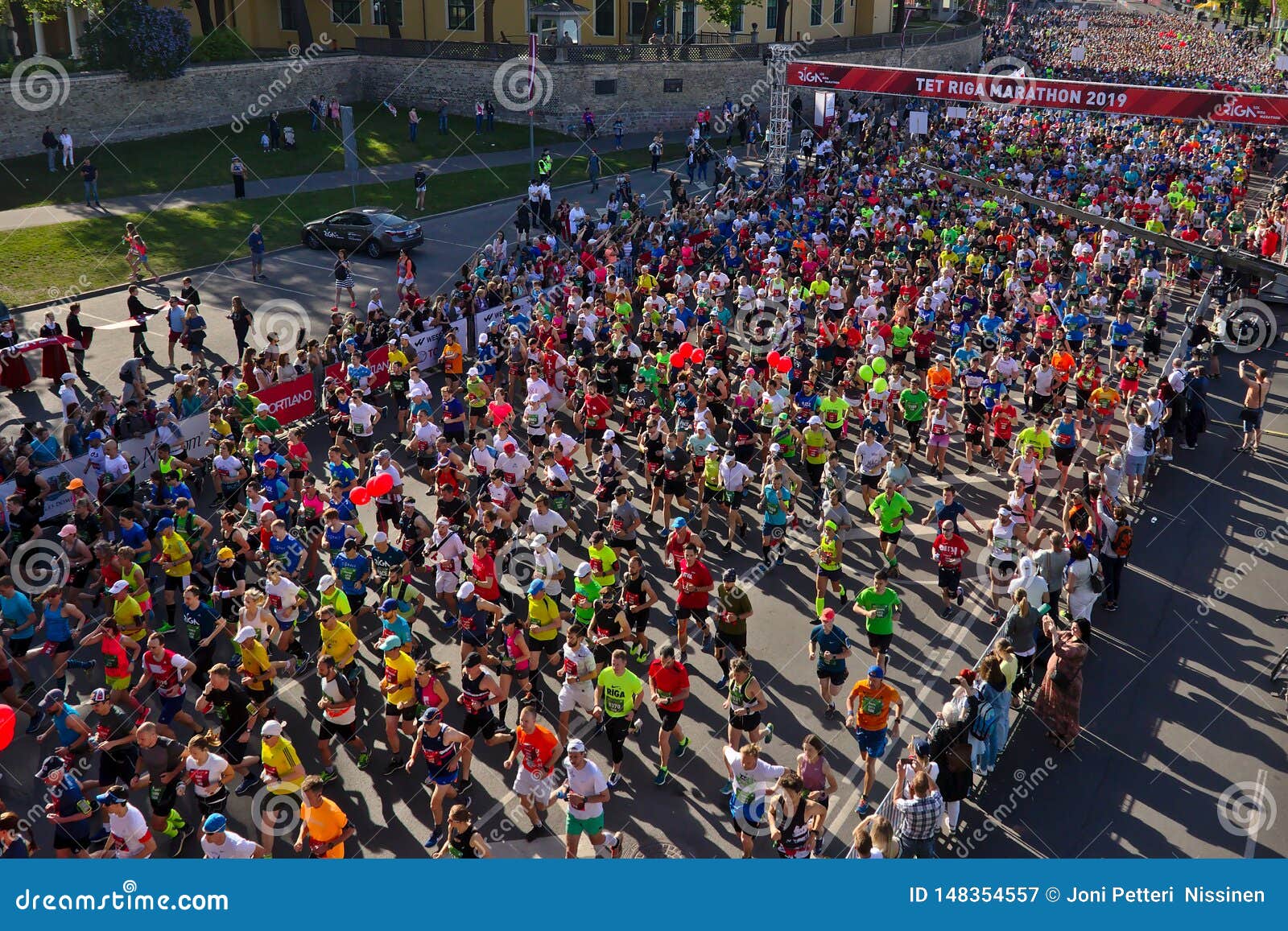 Riga, Latvia - May 19 2019: Riga TET Marathon Runners Running from ...