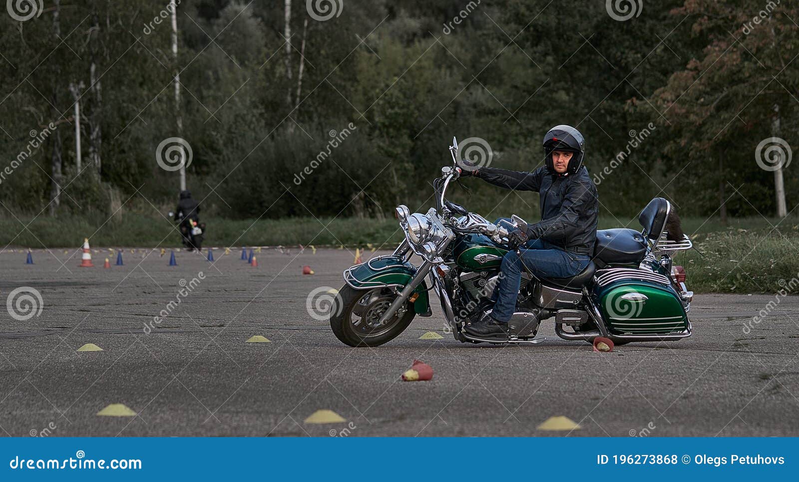 05-09-2020 Riga, Latvia Young Man Riding a Chopper Editorial Stock ...