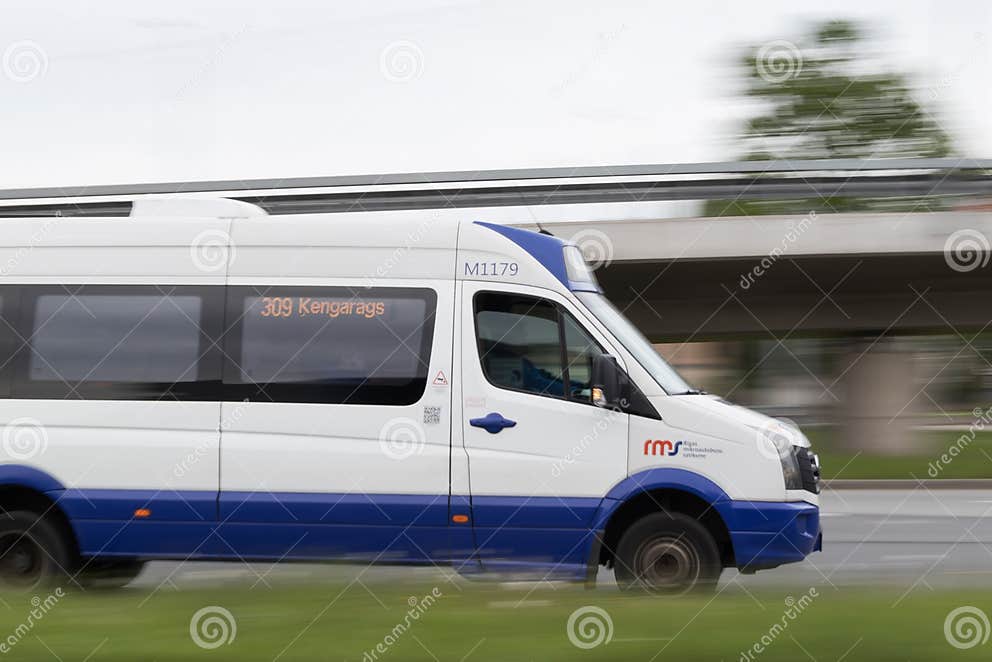 Riga Minibus Traffic, Route 309. Riga, Latvia - 20 May 2021 Editorial ...