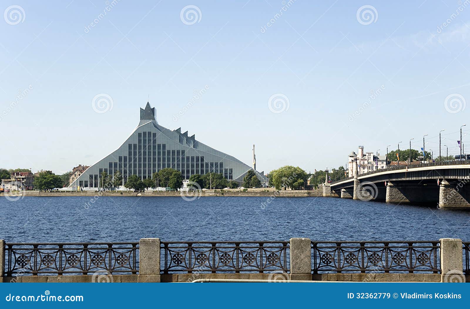 Riga. The Modern Building Of National Library. Royalty Free Stock ...