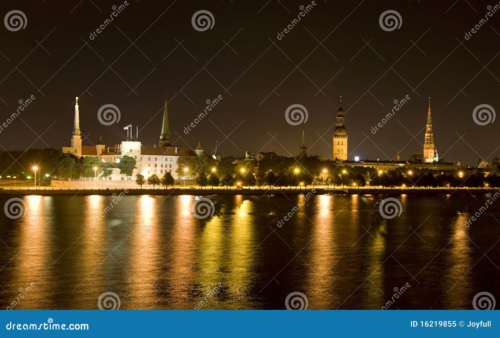 Riga at night stock image. Image of north, landmark, decay - 16219855