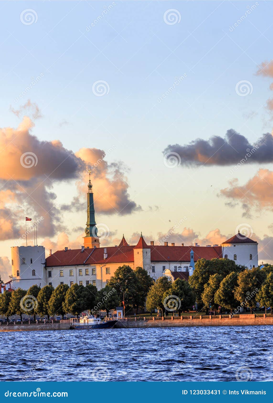 Riga Old Town during Sunset Time Stock Image - Image of castle ...