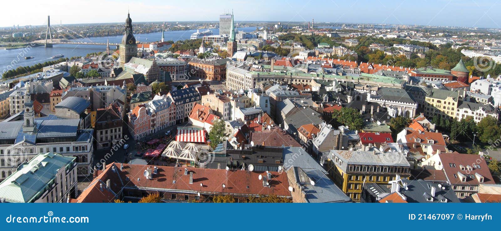 Riga panorama stock image. Image of tower, town, skyline - 21467097