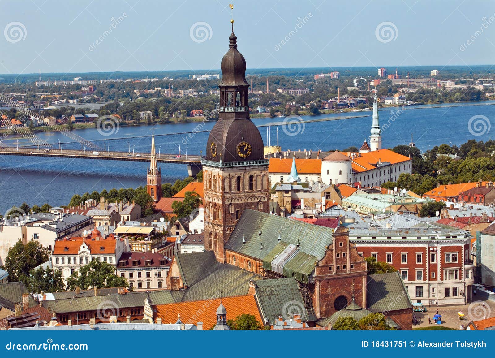 Riga Panorama city view stock image. Image of baltic - 18431751