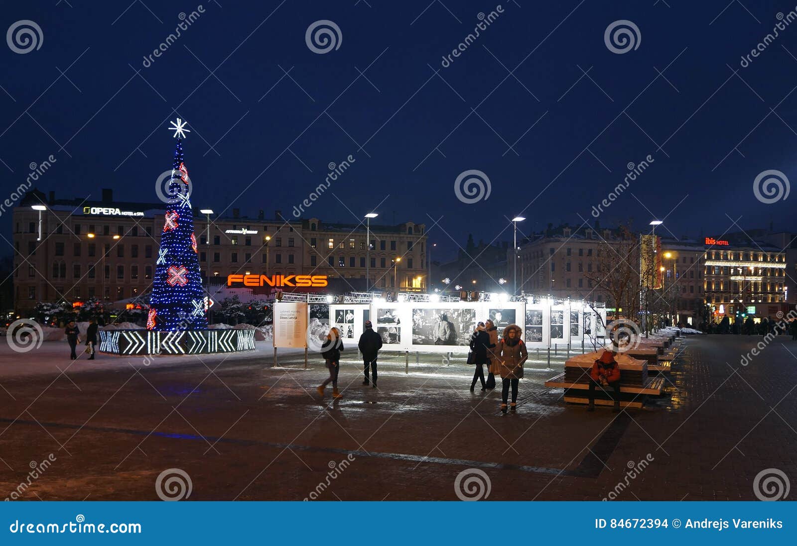 Riga Railway Station Square on New Year Editorial Stock Image - Image ...