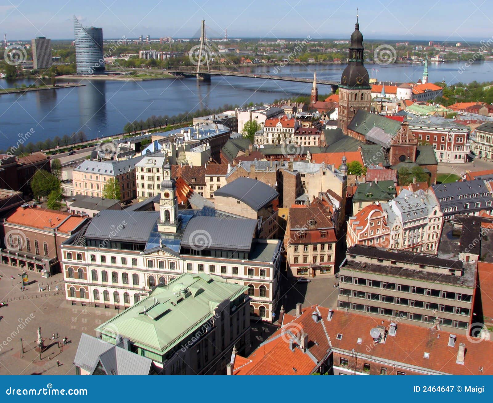 Riga on the Shores of Daugava Stock Image - Image of dome, city: 2464647