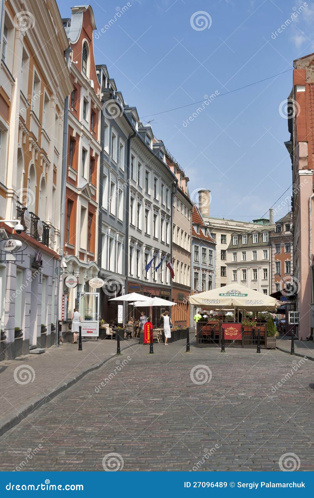 Riga street editorial stock image. Image of street, houses - 27096489