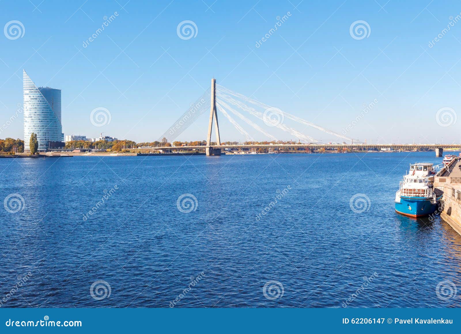 Riga. View of the River Daugava Stock Image - Image of blue, latvia ...