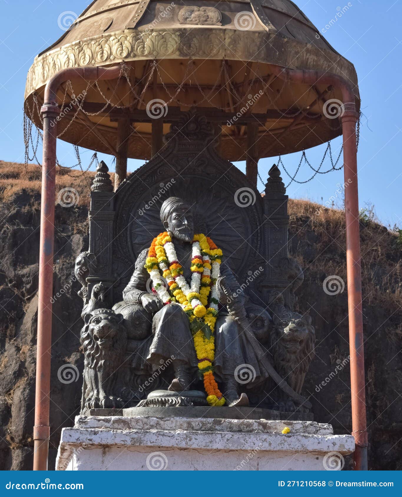 Rigad Fort Chhatrapati Shivaji Maharaj Statue Stockfoto - Bild von ...