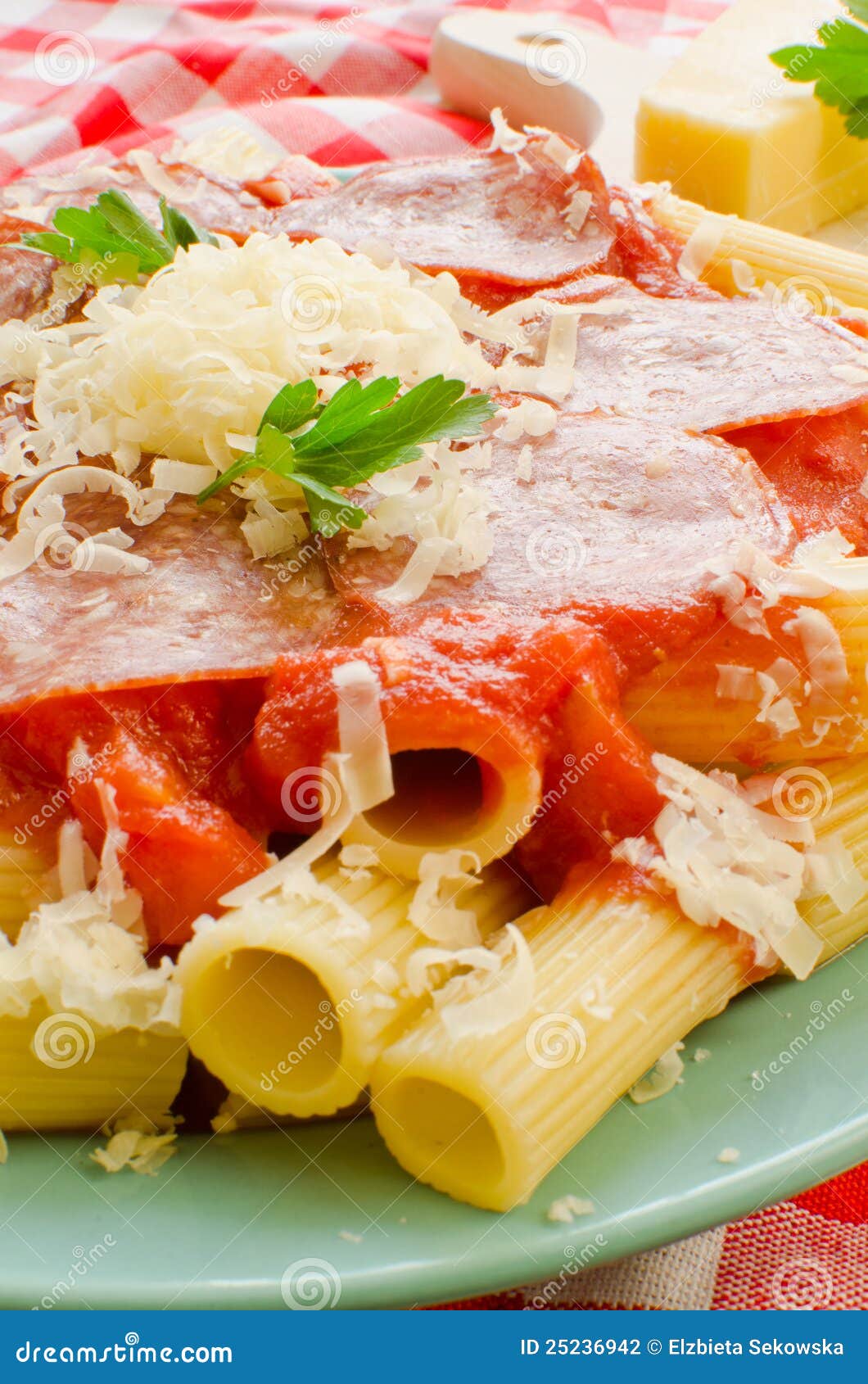 Rigatoni pasta stock photo. Image of rigatoni, grated - 25236942