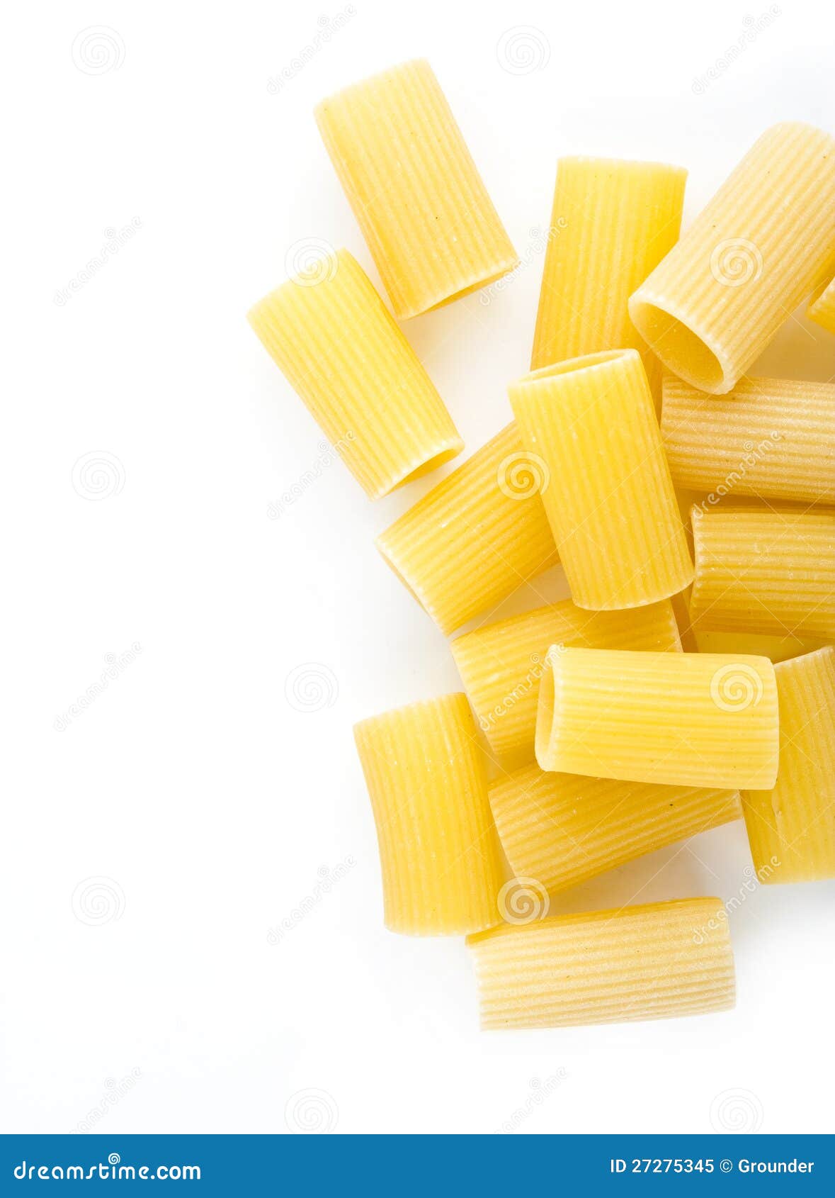 Rigatoni Raw Pasta Isolated on White Stock Image - Image of ...