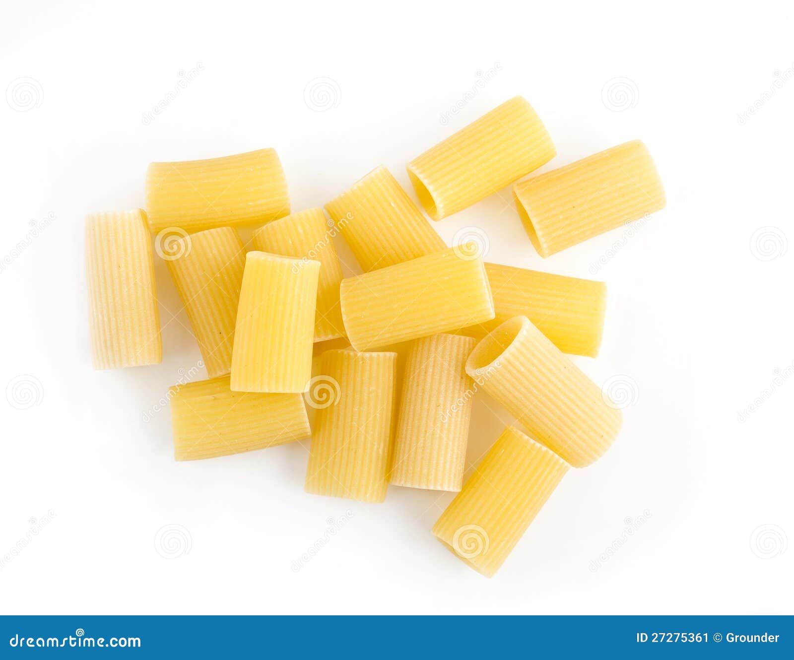 Rigatoni Raw Pasta Isolated on White Stock Image - Image of elegance ...