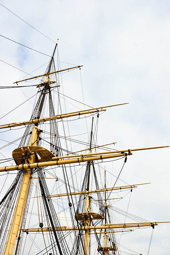 Rigg on a old ship stock image. Image of sailing, line - 42156749
