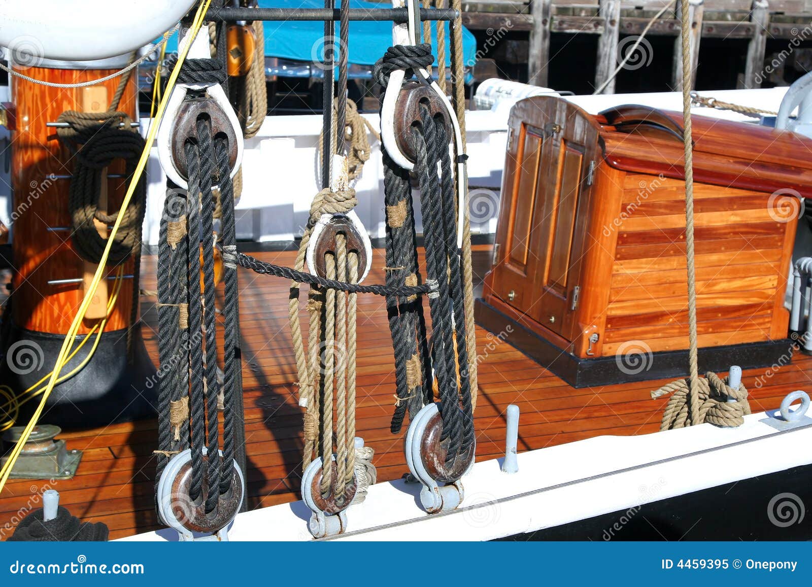 Rigging and Boat Deck stock image. Image of ship, boat - 4459395