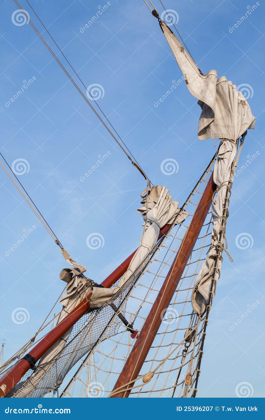 Bowsprit Ropes Rigging Masts And Stays On Traditional Sailing Ship ...