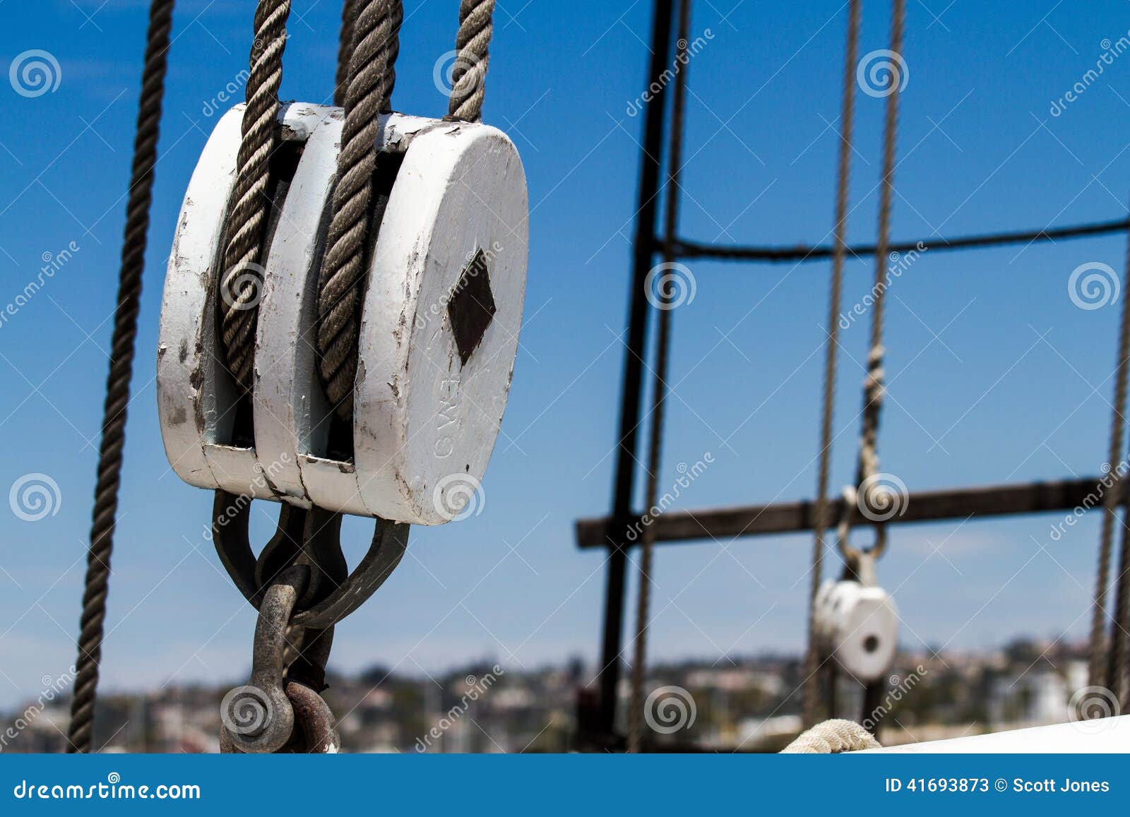 Rigging stock image. Image of pulley, tackle, rope, navigation - 41693873