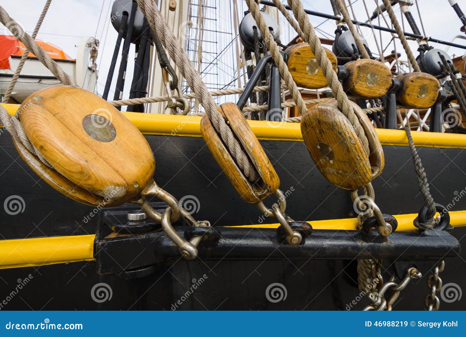 Rigging. stock image. Image of water, fastening, deck - 46988219