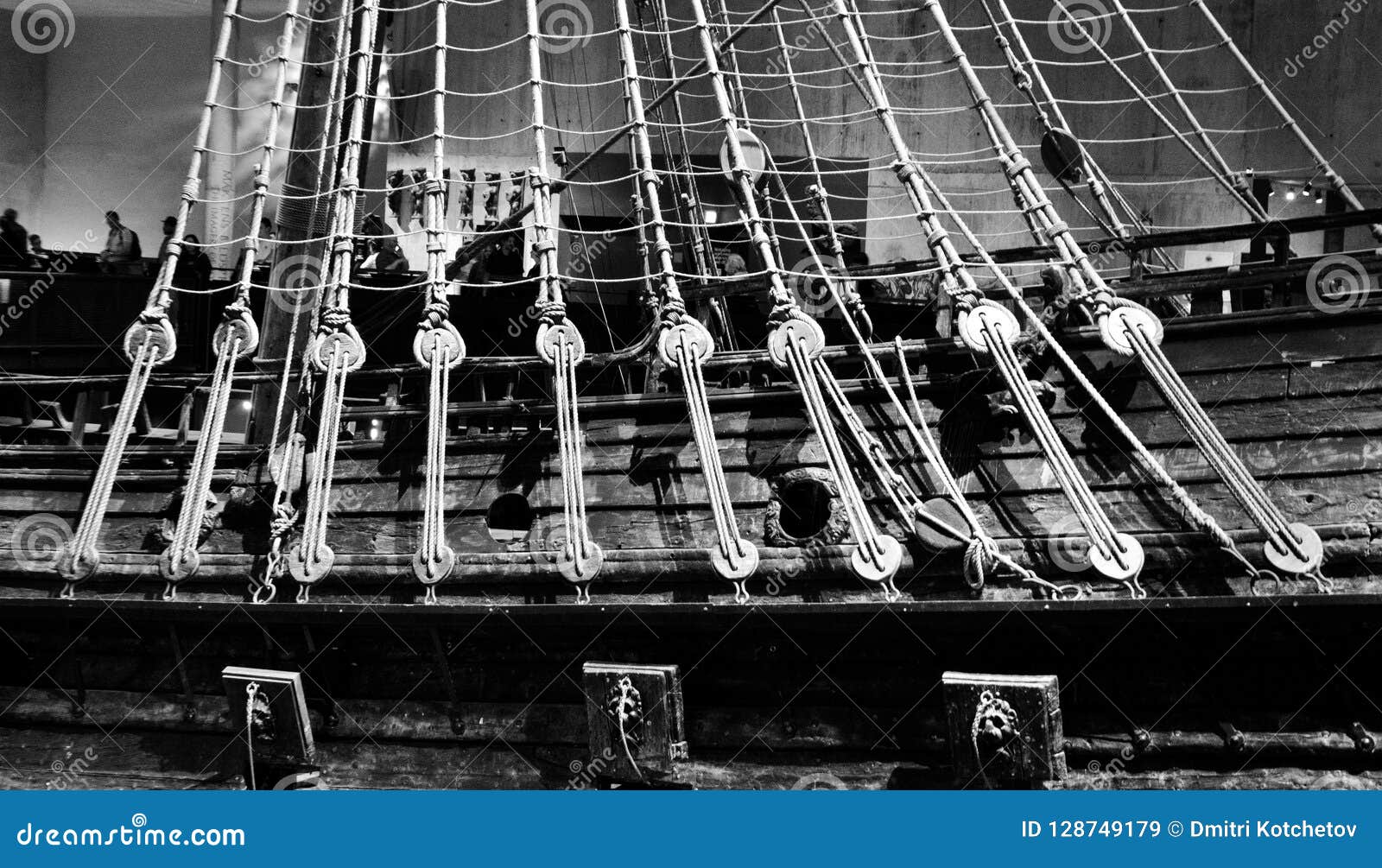 Rigging And Details Of Marine Equipment Of Sailboat Closeup - Ropes ...