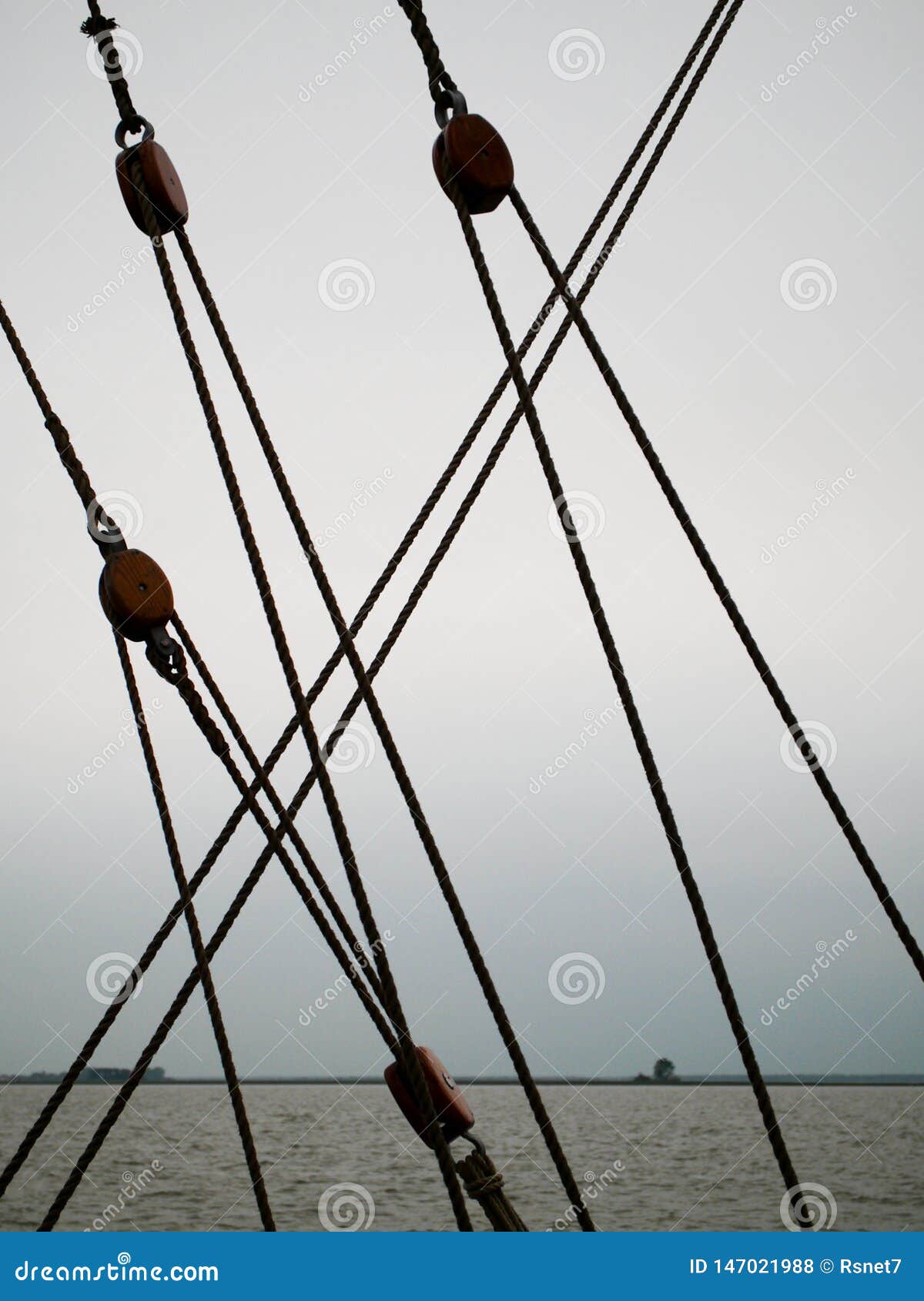 Rigging Parts on a Sailing Ship Stock Photo - Image of maritime ...