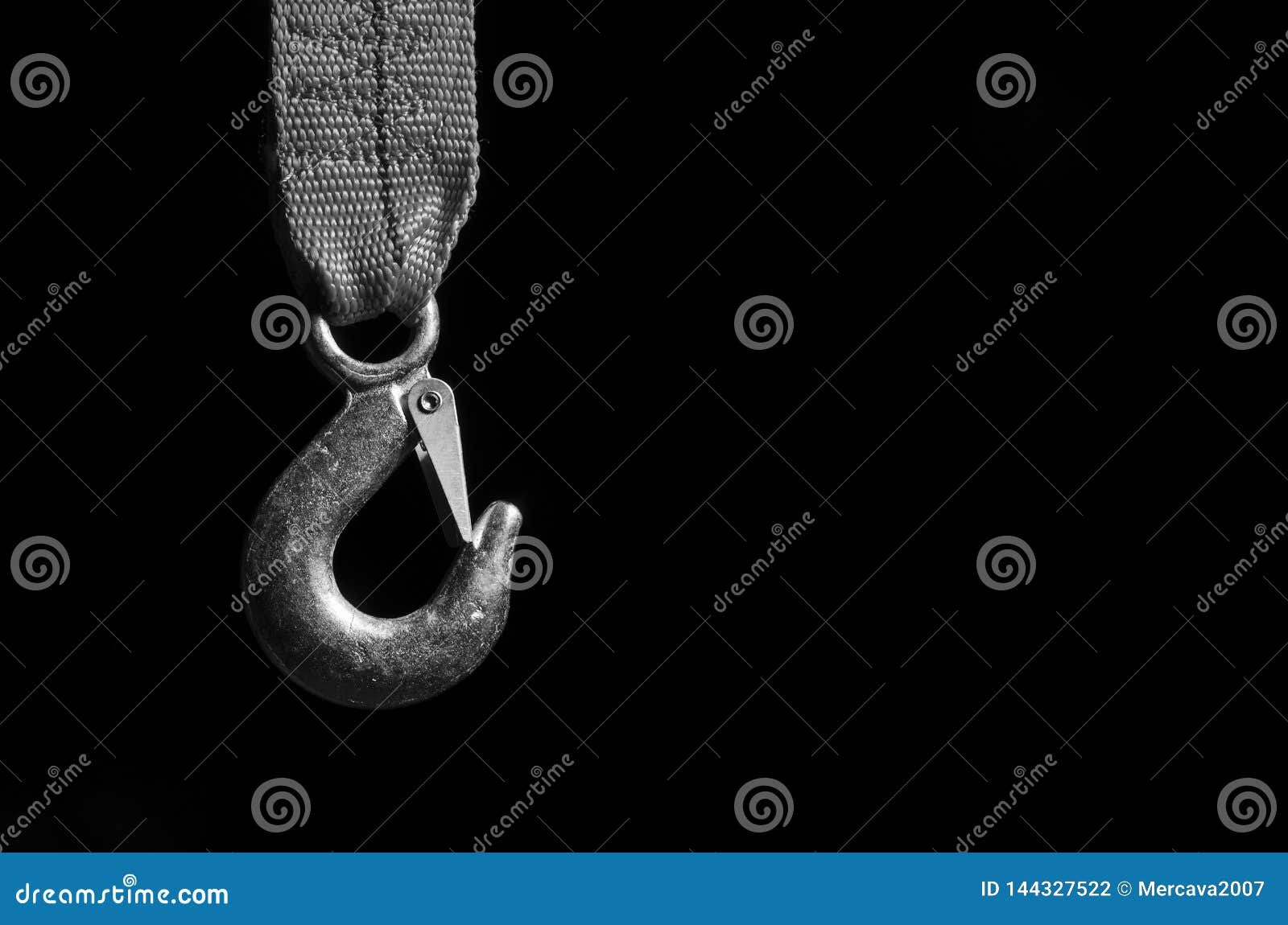 Rigging rope with hook stock photo. Image of hook, stainless - 144327522