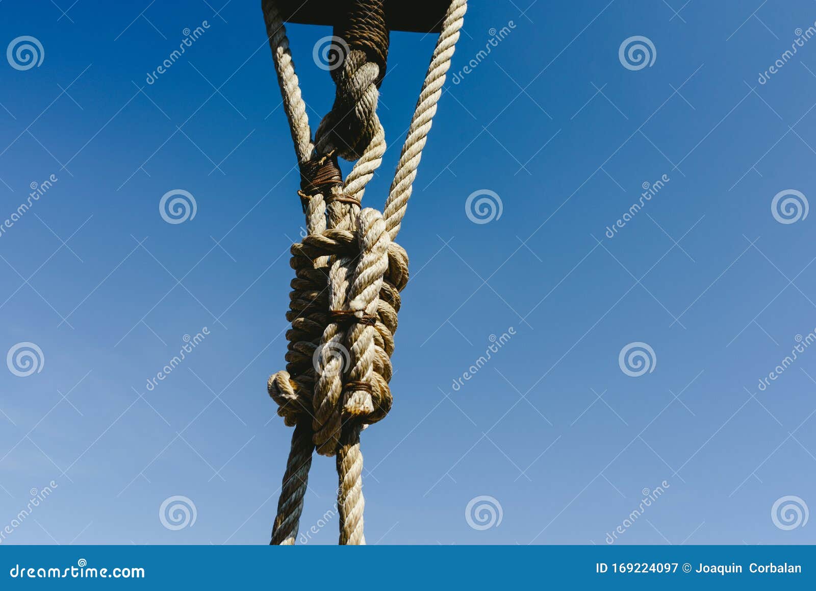 Rigging and Ropes on an Old Sailing Ship To Sail in Summer Stock Image ...
