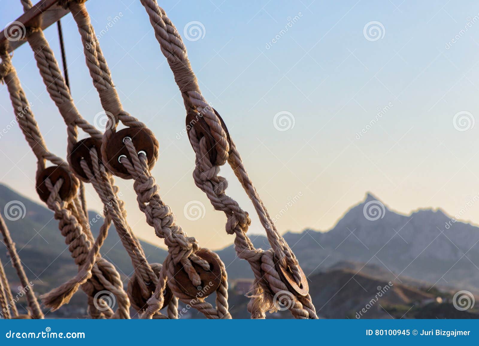 Rigging ropes sailing ship stock image. Image of environment - 80100945