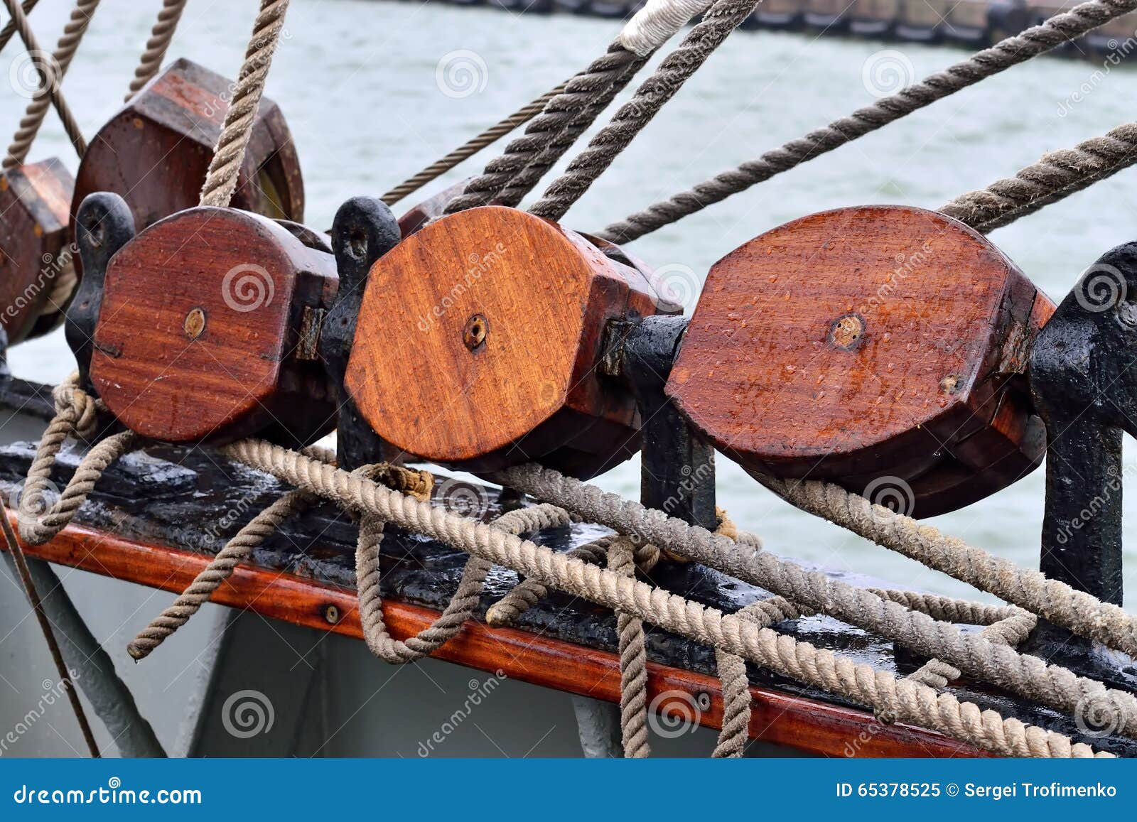 Rigging of a Sailboat Closeup Stock Image - Image of closeup, hawser ...