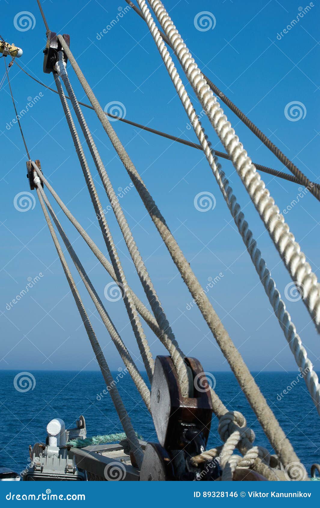 Rigging of a sailing ship stock photo. Image of rope - 89328146