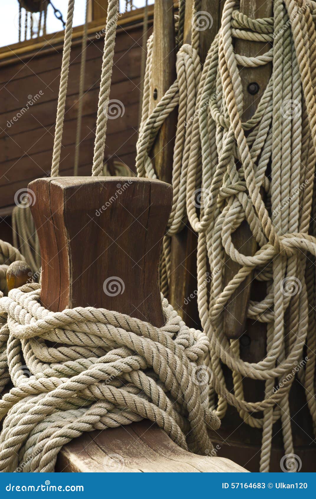 Rigging of sailing vessel stock image. Image of hawser - 57164683