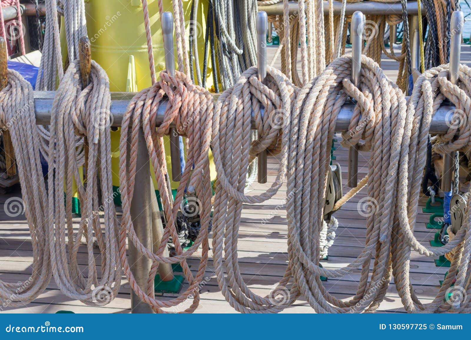 Rigging on a ship stock image. Image of equipment, sailing - 130597725
