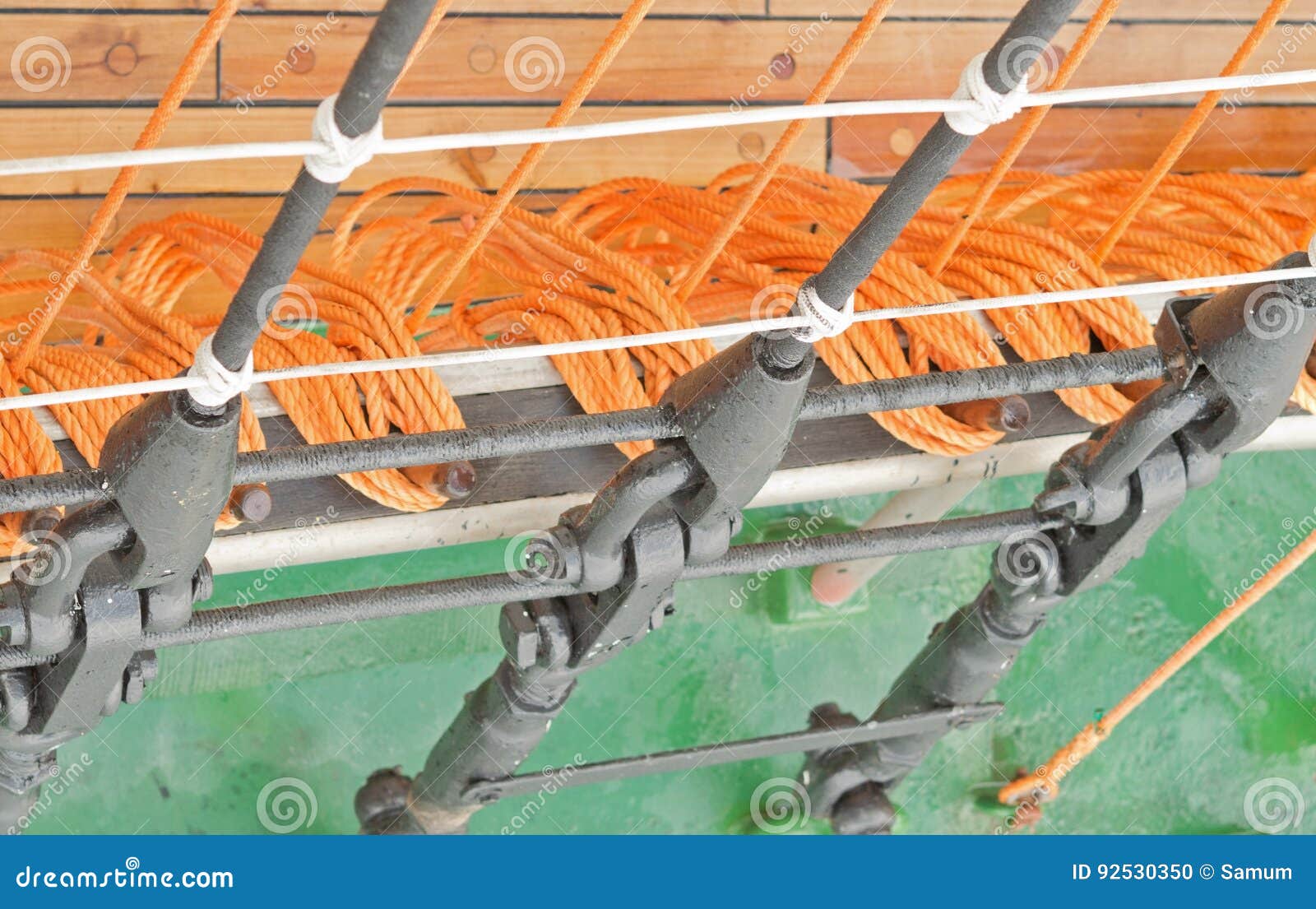 Rigging on a ship stock photo. Image of vessel, equipment - 92530350