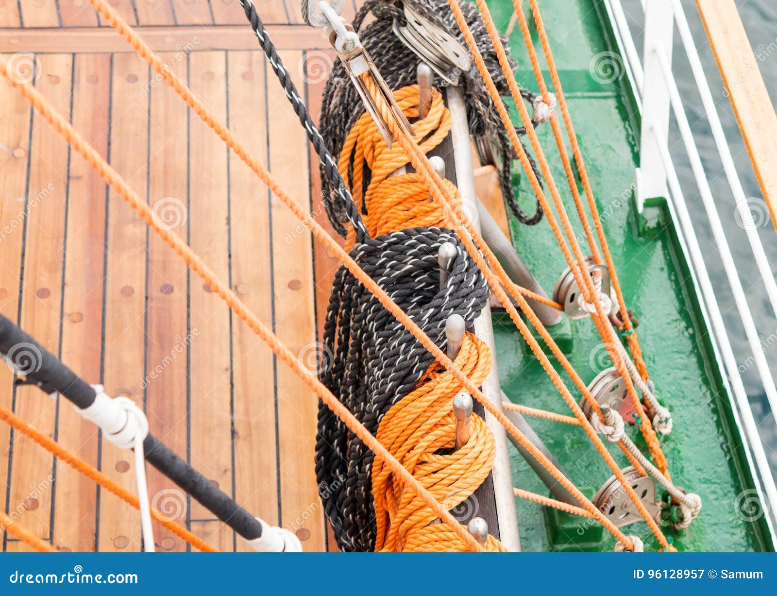 Rigging on a ship stock image. Image of spool, ship, nautical - 96128957
