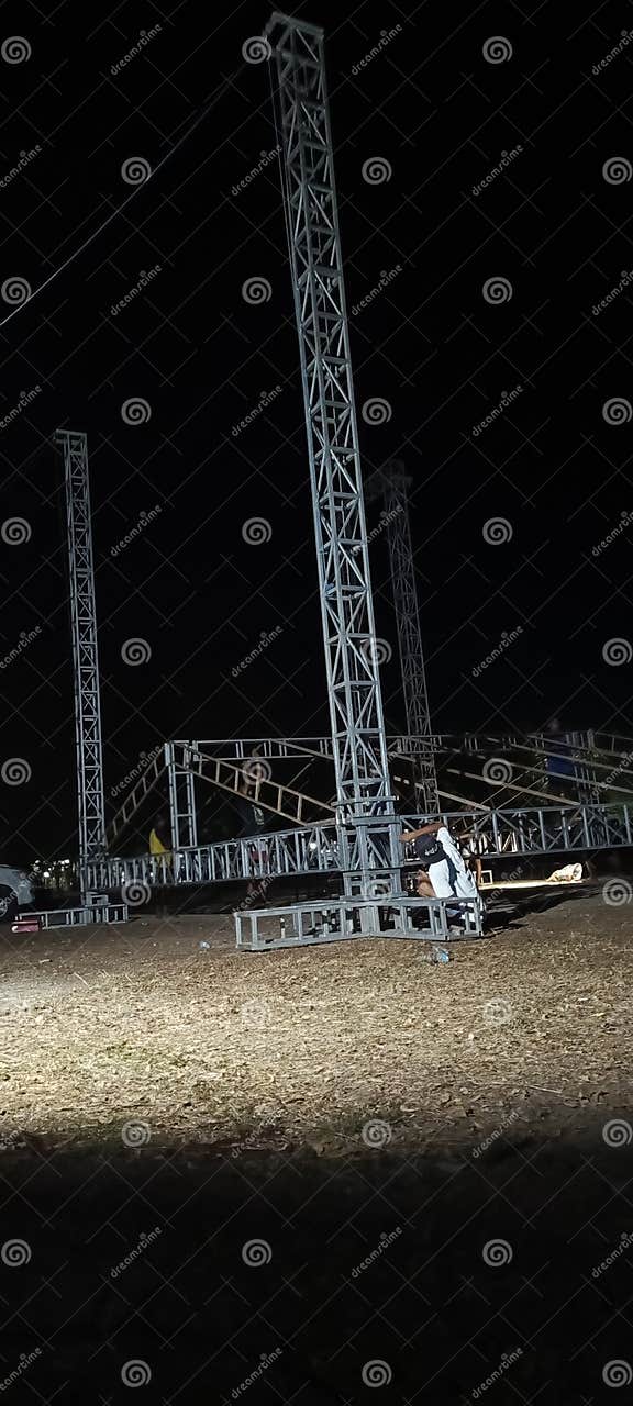 Rigging Stage Construction for Concert Stock Photo - Image of rigging ...