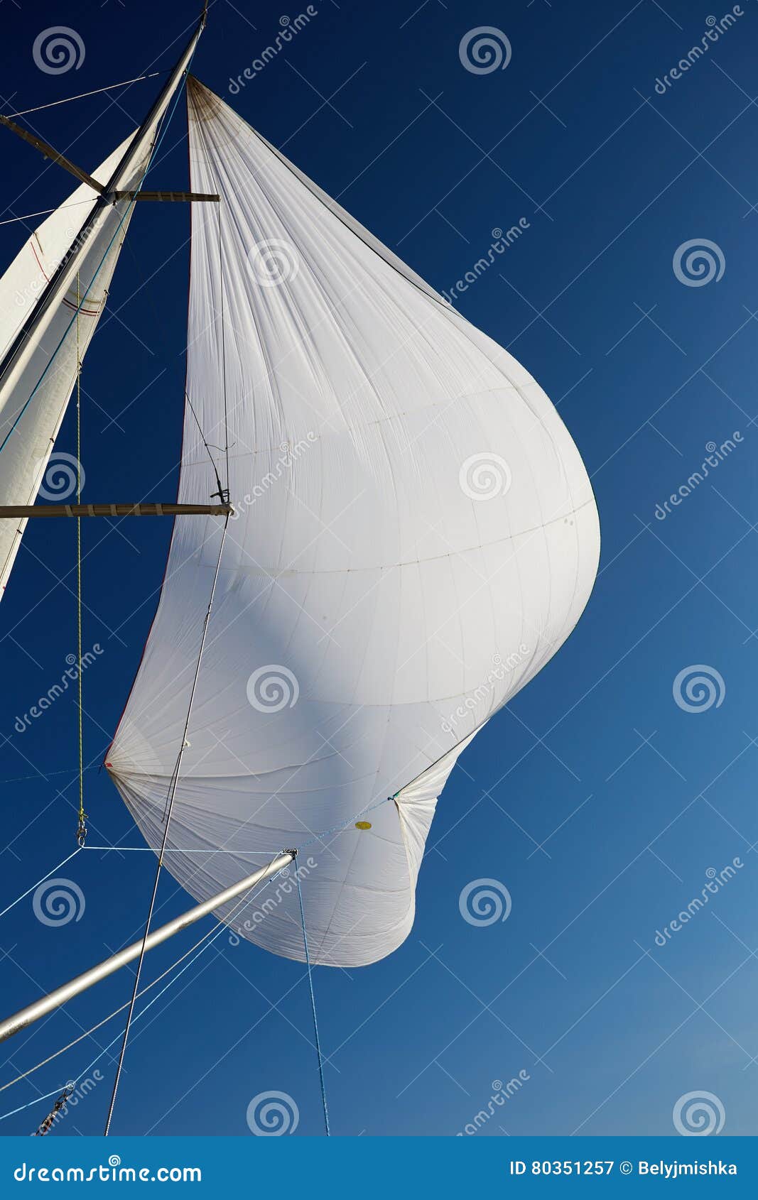 Rigging the Symmetric Spinnaker Stock Image - Image of white, pole ...