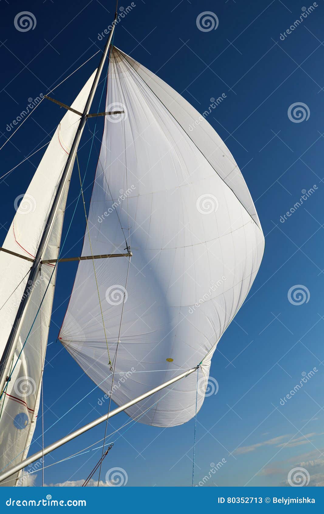 Rigging the Symmetric Spinnaker Stock Image - Image of professional ...