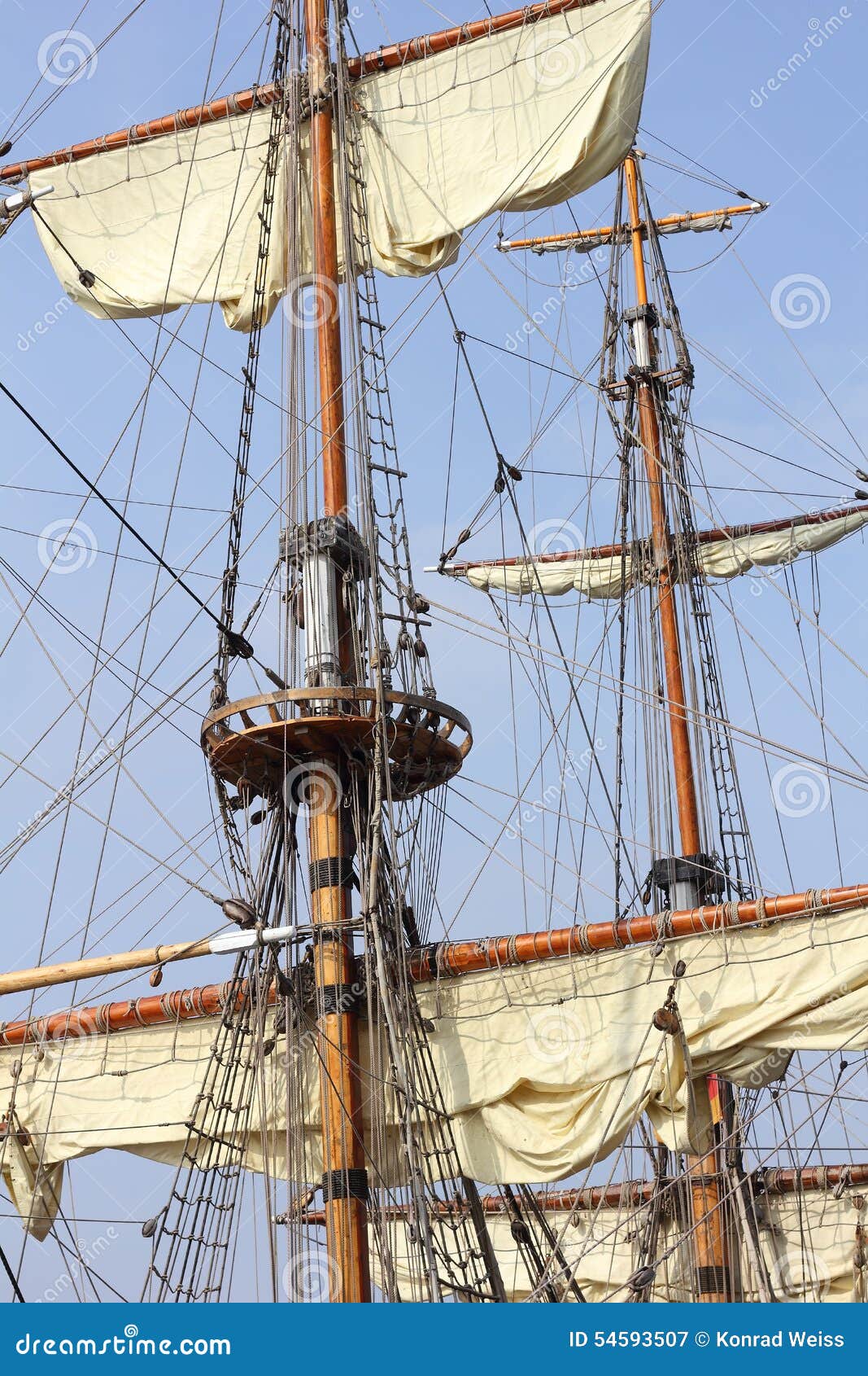 Rigging of a tall ship stock image. Image of maritime - 54593507