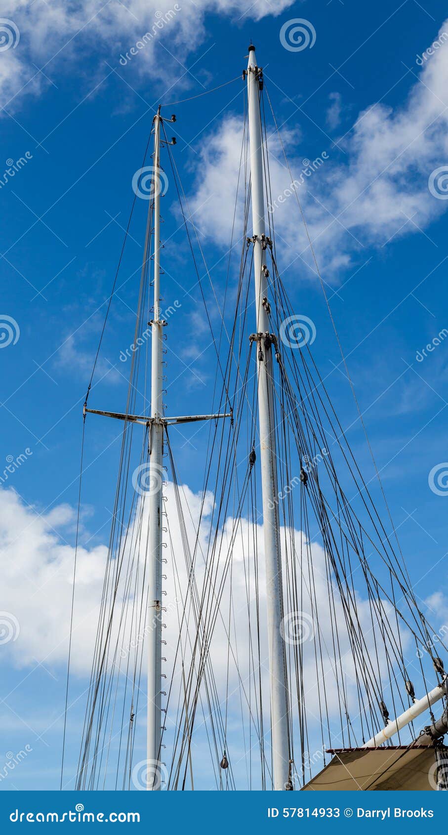 Rigging on Two Masts stock image. Image of pier, ship - 57814933