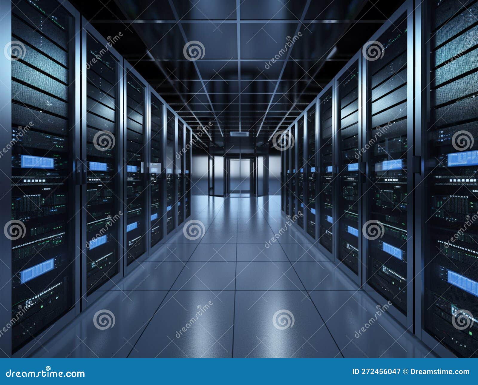 Righe Del Centro Dati Di Rack Server Pienamente Operativi Server Server ...