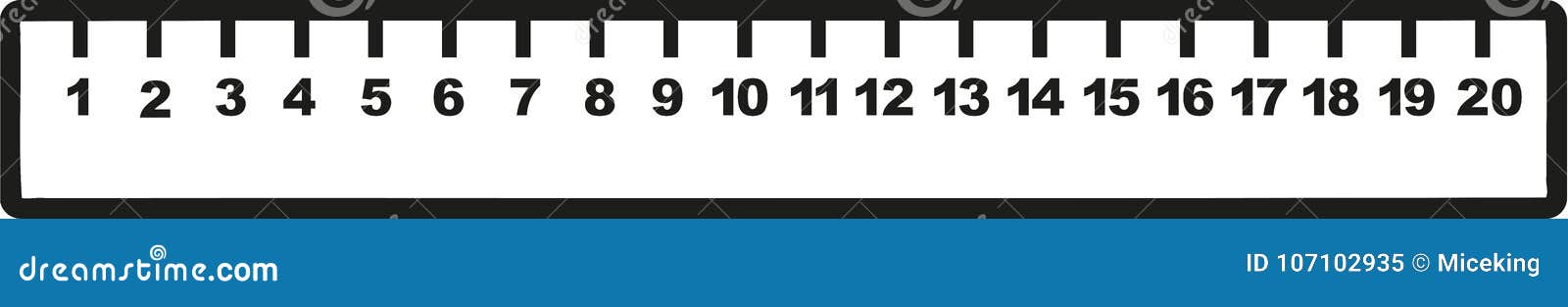 Righello Con I Numeri Uno - Dieci Illustrazione Vettoriale ...