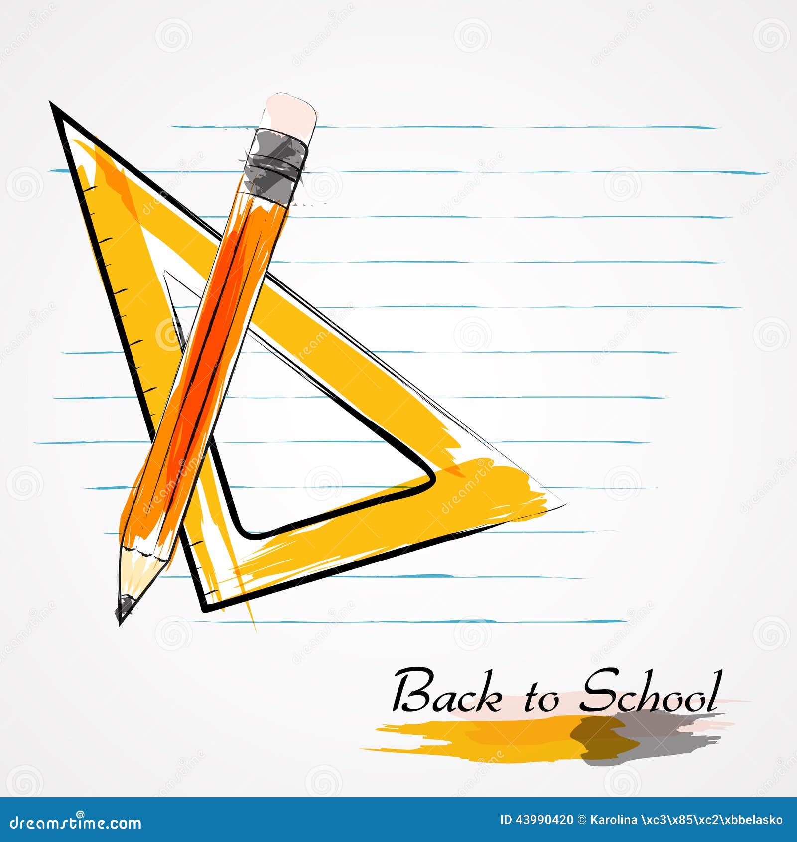 Righello E Matita Della Squadra a Triangolo Illustrazione Vettoriale ...