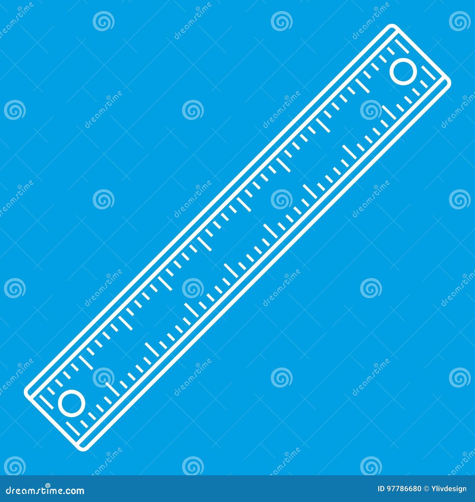 Righello, Icona Rettangolare Di Forma, Stile Del Profilo Illustrazione ...